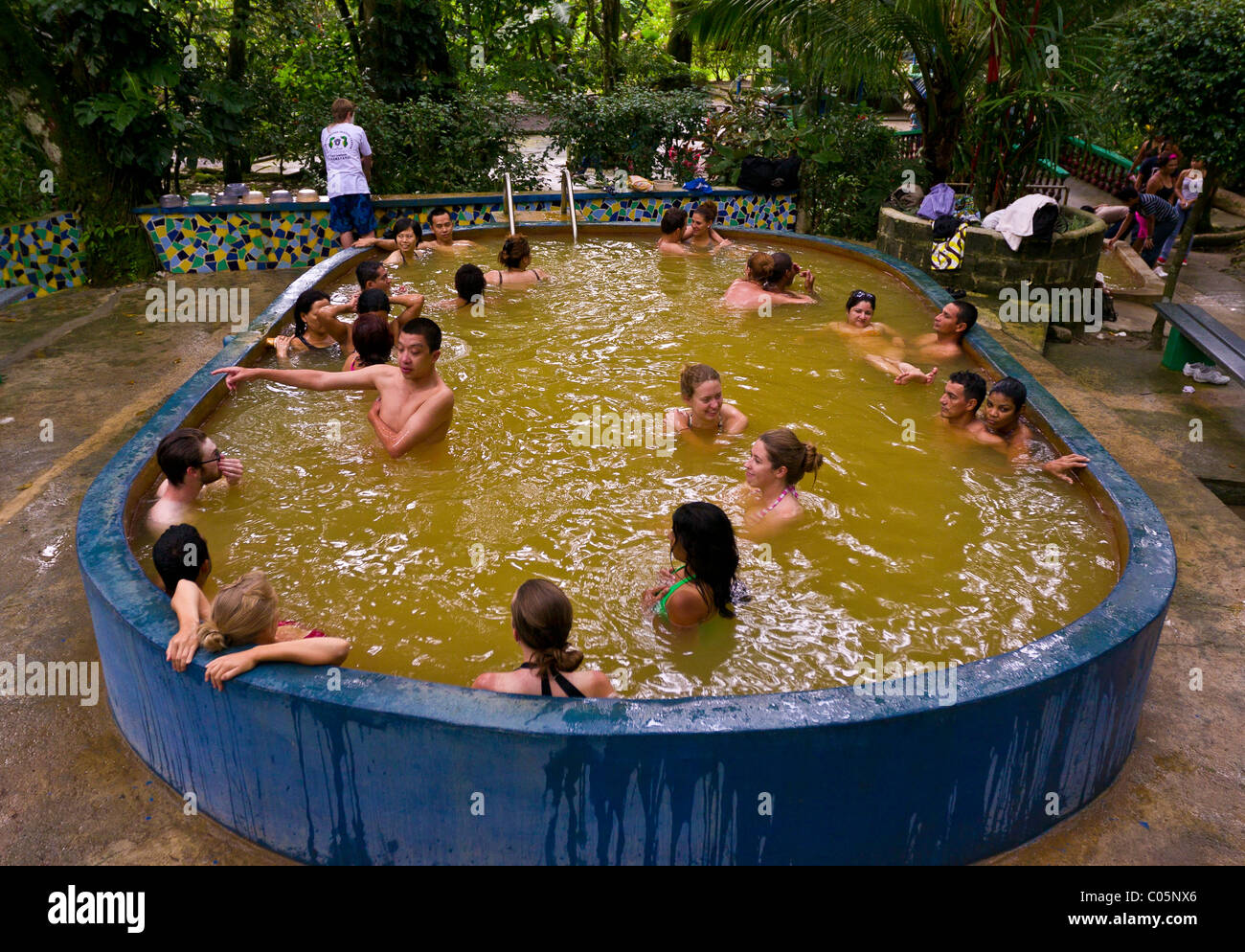 EL VALLE de ANTON, PANAMA - People bathing in Pozos Termales hot ...
