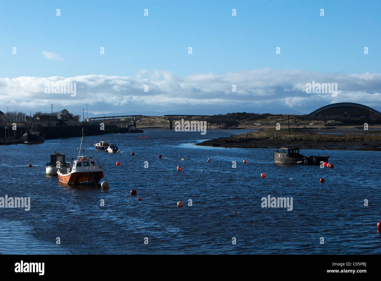 Boats on Irvine Harbour Stock Photo - Alamy