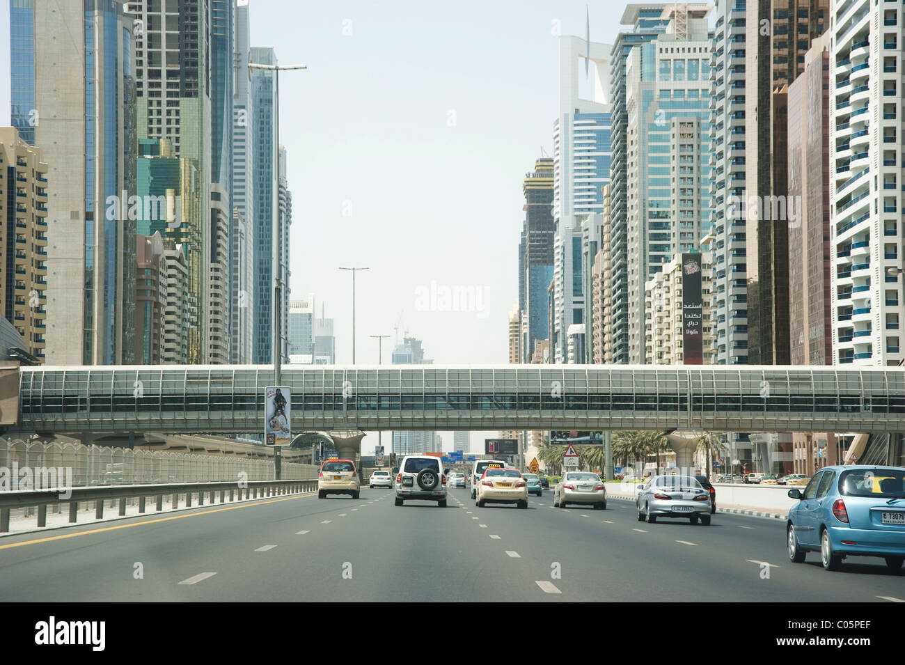 Dubai main road view from car Stock Photo - Alamy