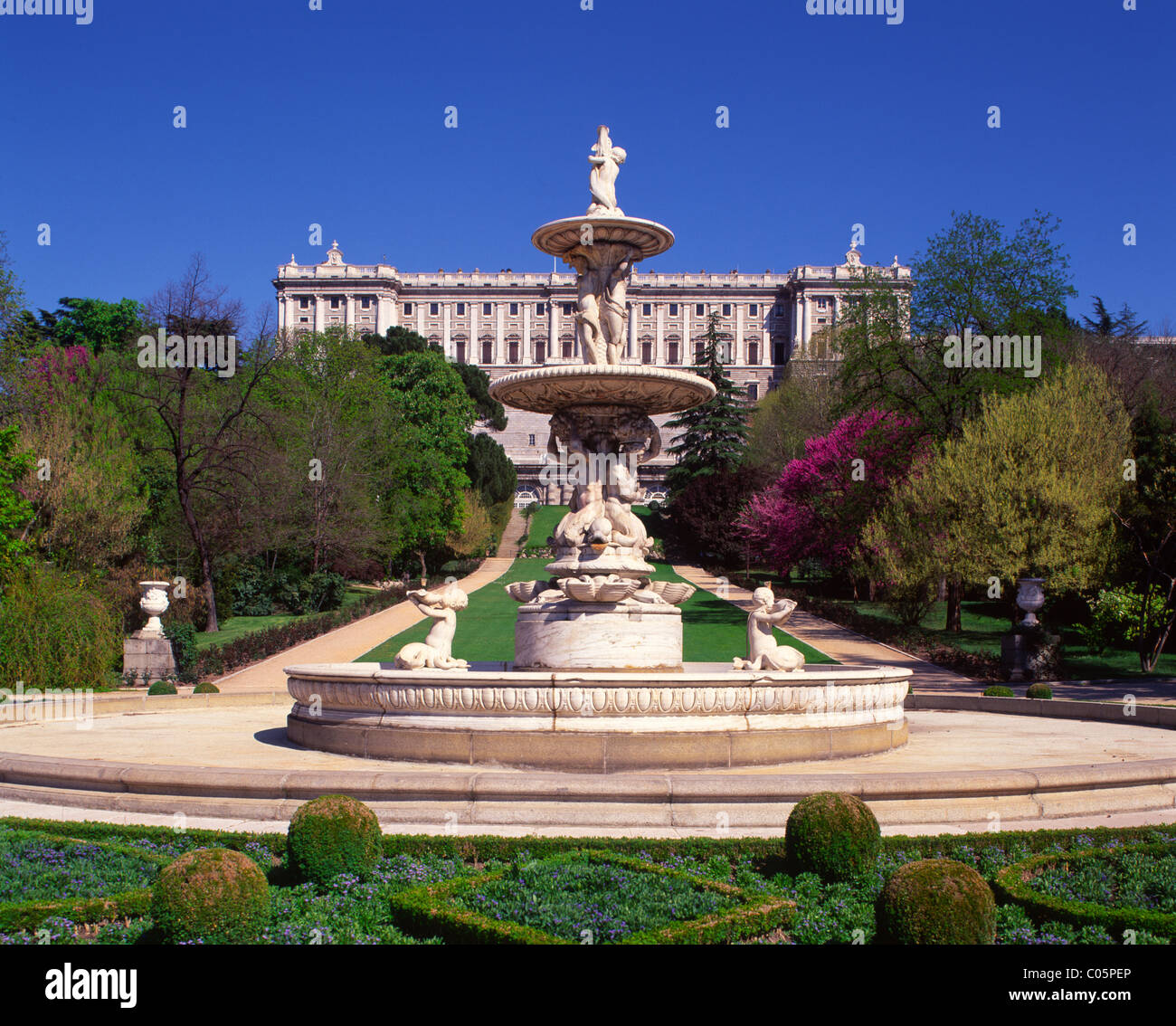 spain, Madrid, Palacio Real in spring Stock Photo - Alamy