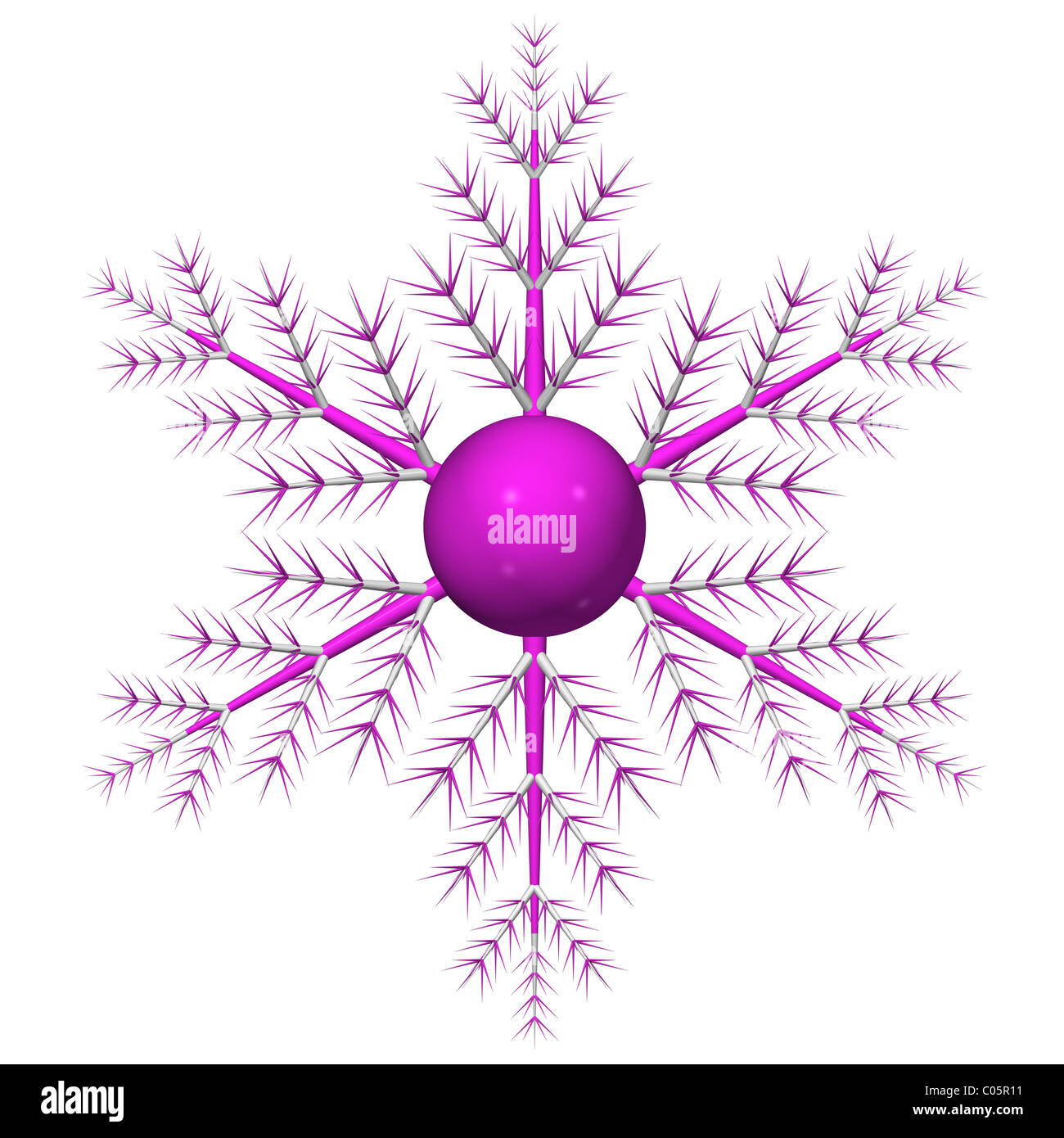 Pink snowflake on a white background, it is isolated, 3d Stock Photo ...