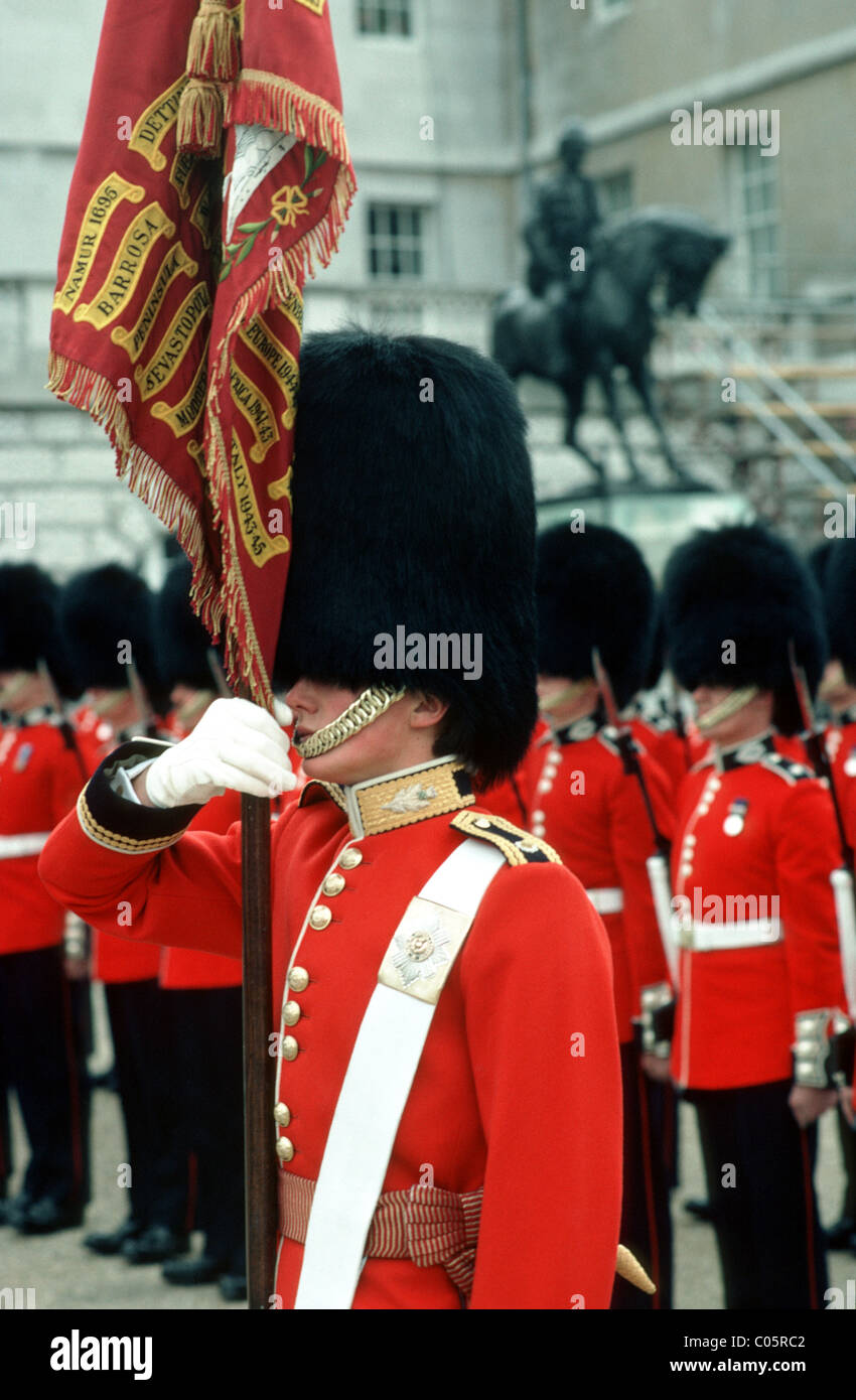 Scots Guards trooping the colour in Horse Guards Parade Stock Photo - Alamy