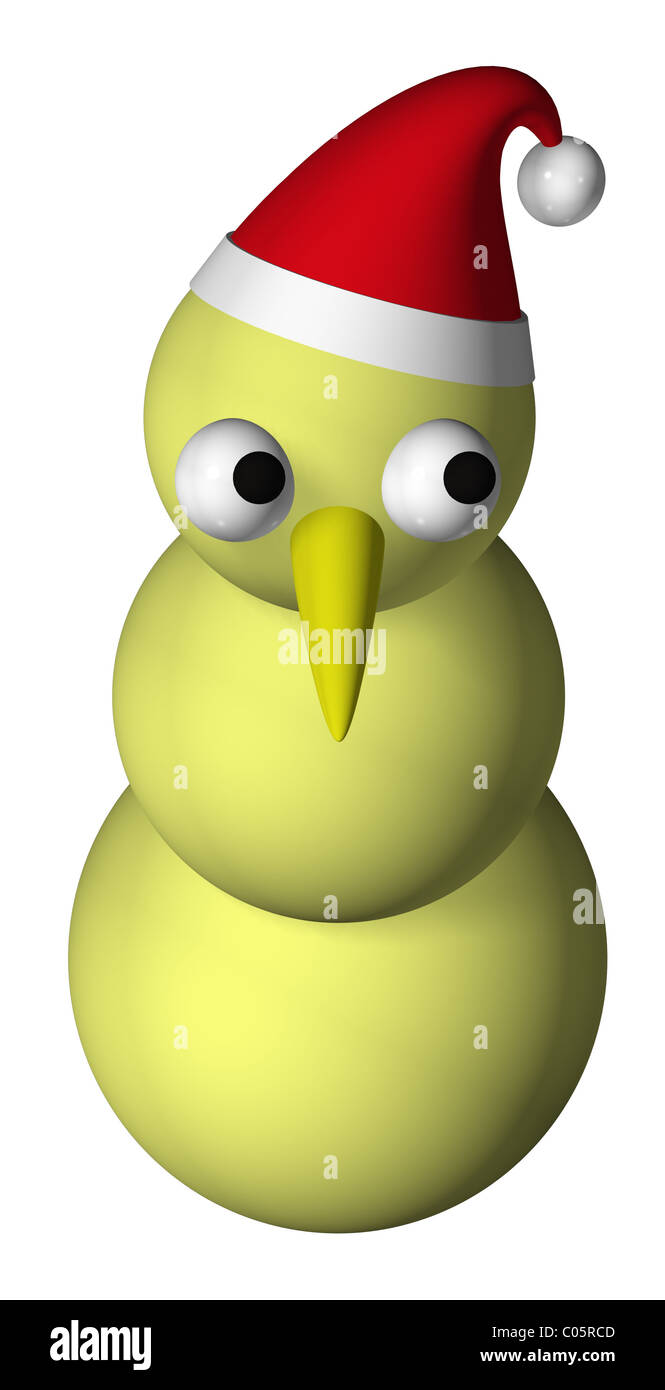 The yellow snowman on a white background, it is isolated, 3d Stock ...