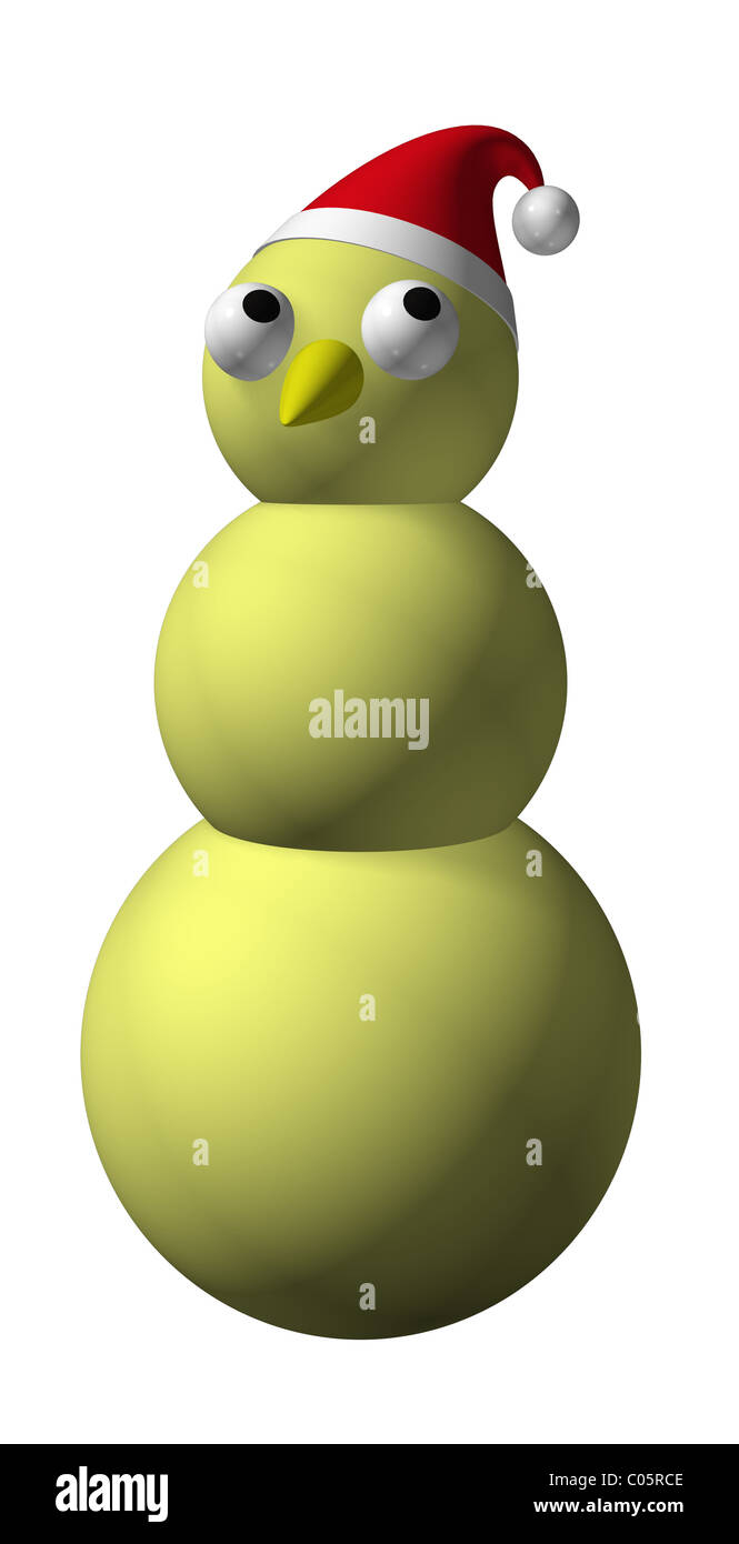 The yellow snowman on a white background, it is isolated, 3d Stock ...
