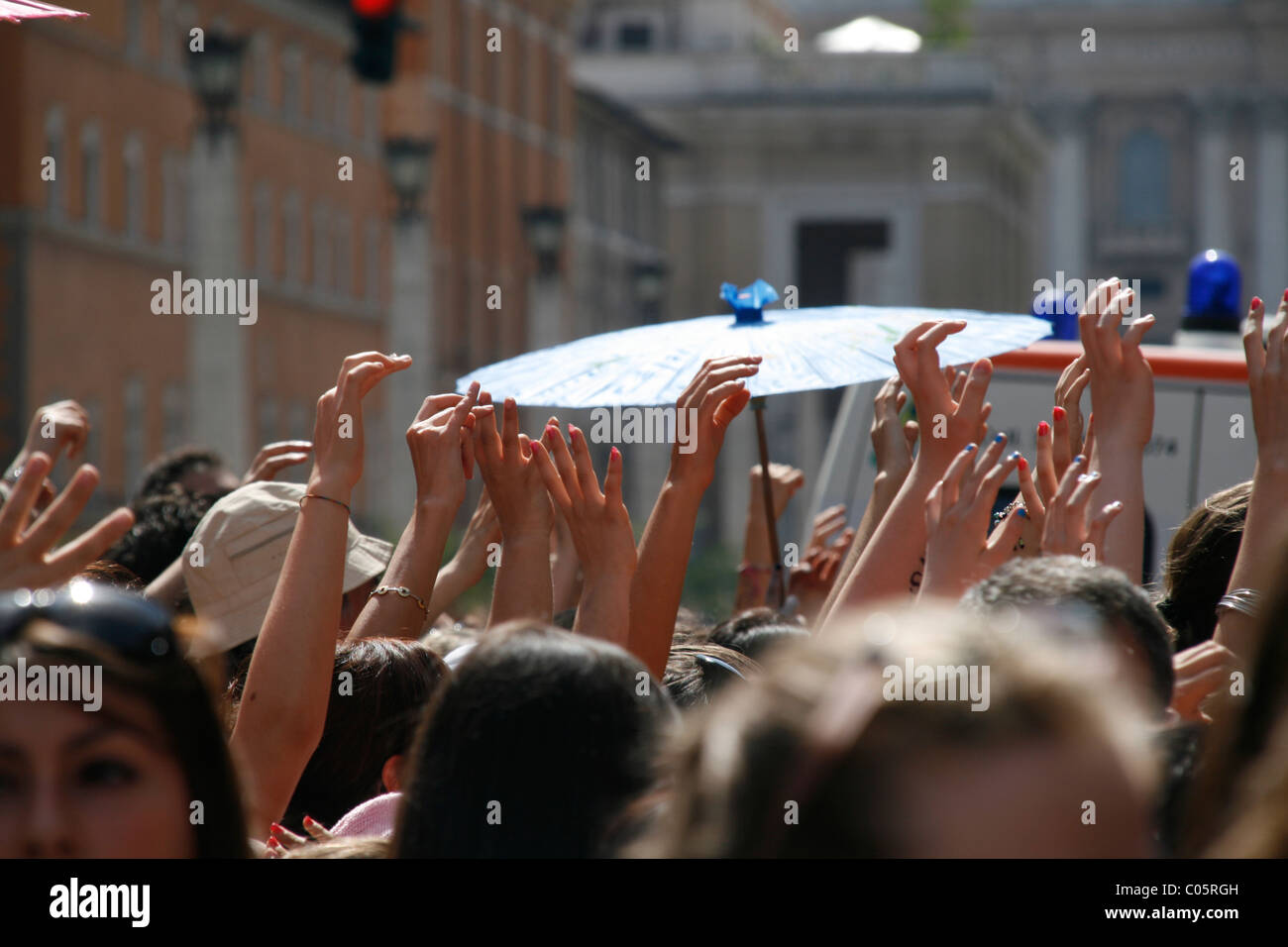 crowd of young girls at event in city town in rome italy Stock Photo ...