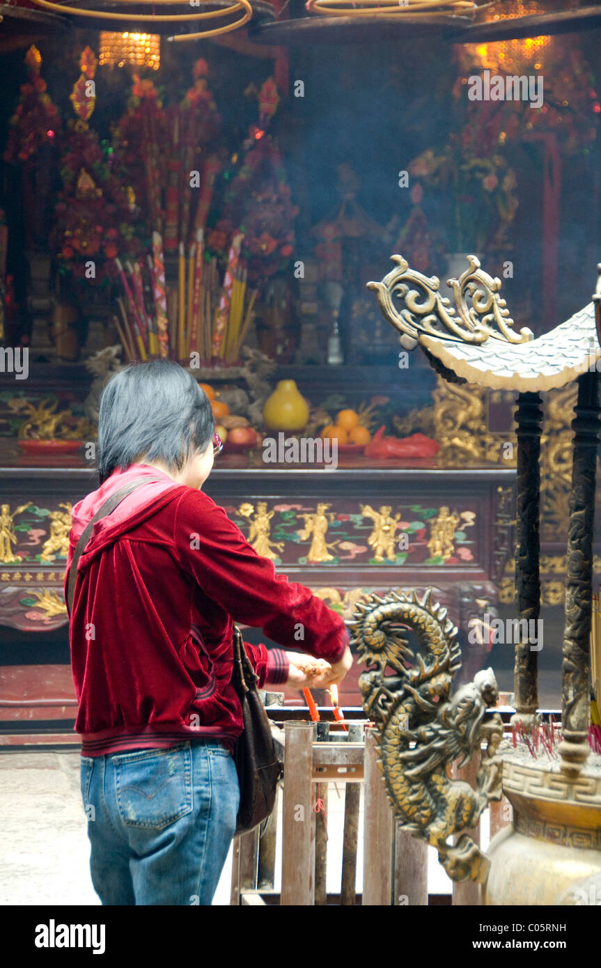 China, Hong Kong, New Territories, Tai Po area. Famous Man Mo Temple ...