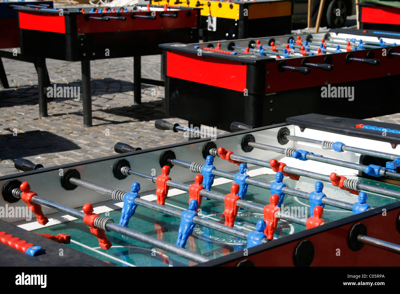table football game tables outdoors Stock Photo - Alamy