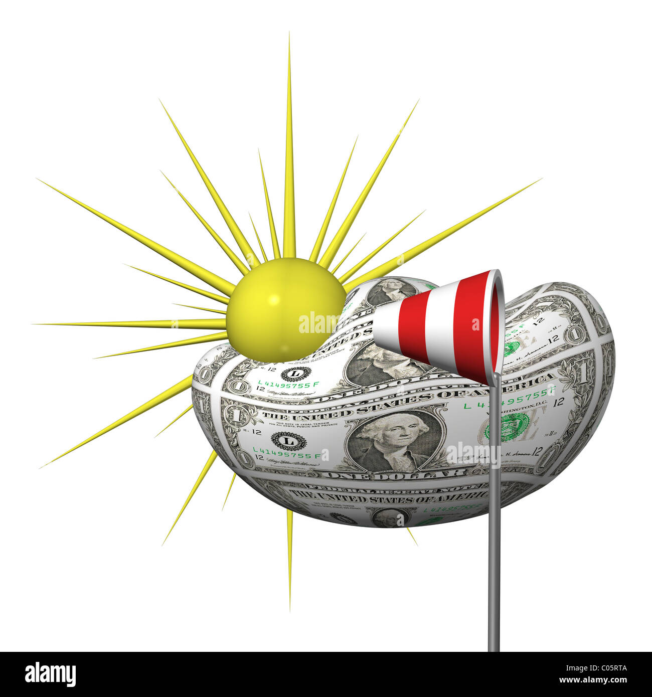 Weather symbol in the financial markets, financial flaws and the sun ...