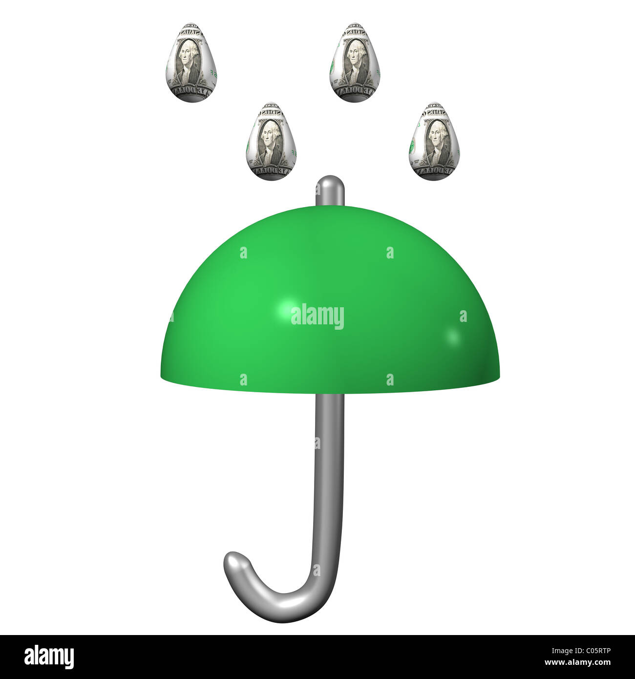 Weather symbol in the financial markets, closing from a financial rain ...