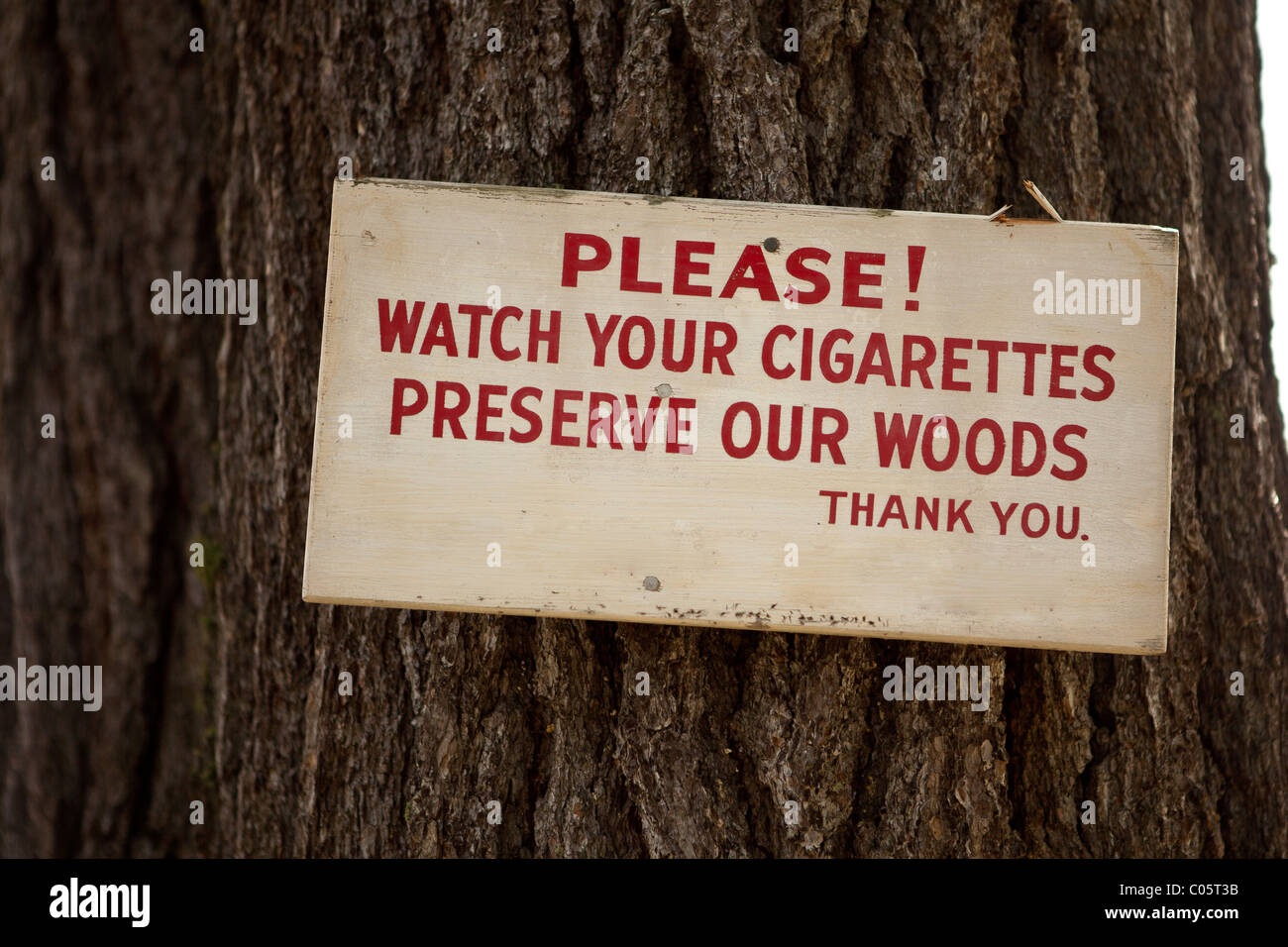 Sign forest fires cigarettes hi-res stock photography and images - Alamy