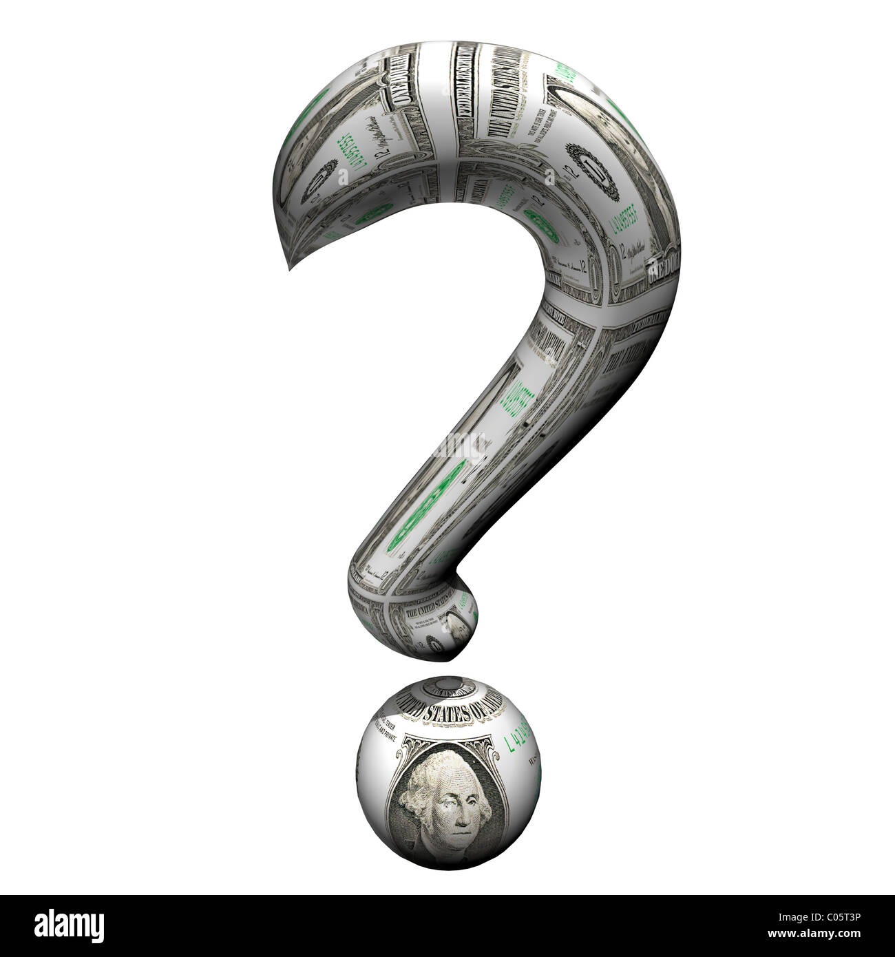 Dollar question mark 3d white Cut Out Stock Images & Pictures - Alamy