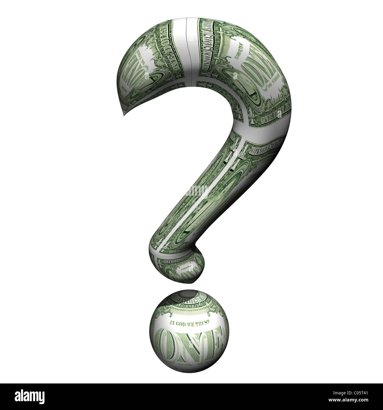 Dollar question mark, 3d, a white background Stock Photo - Alamy