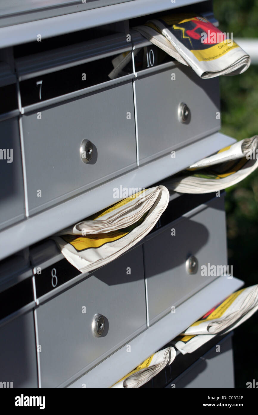 Mail post boxes in apartment hi-res stock photography and images - Alamy