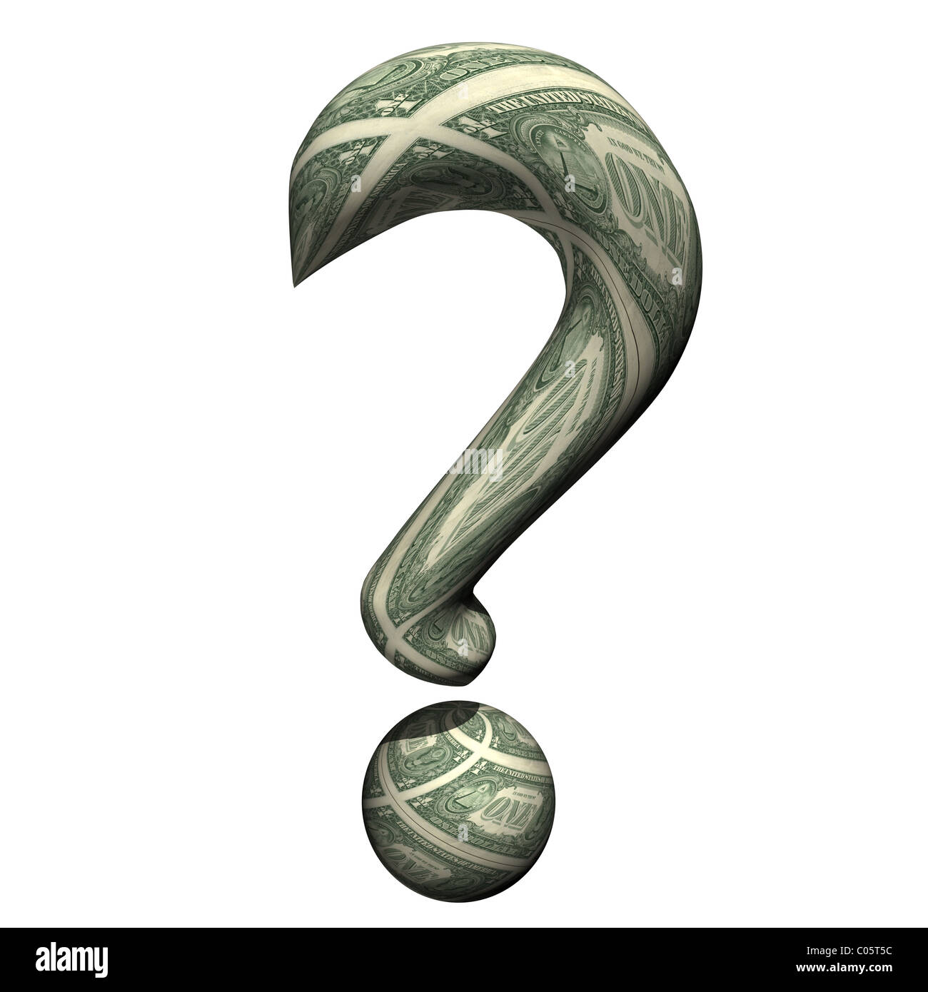 Dollar question mark, 3d, a white background Stock Photo - Alamy