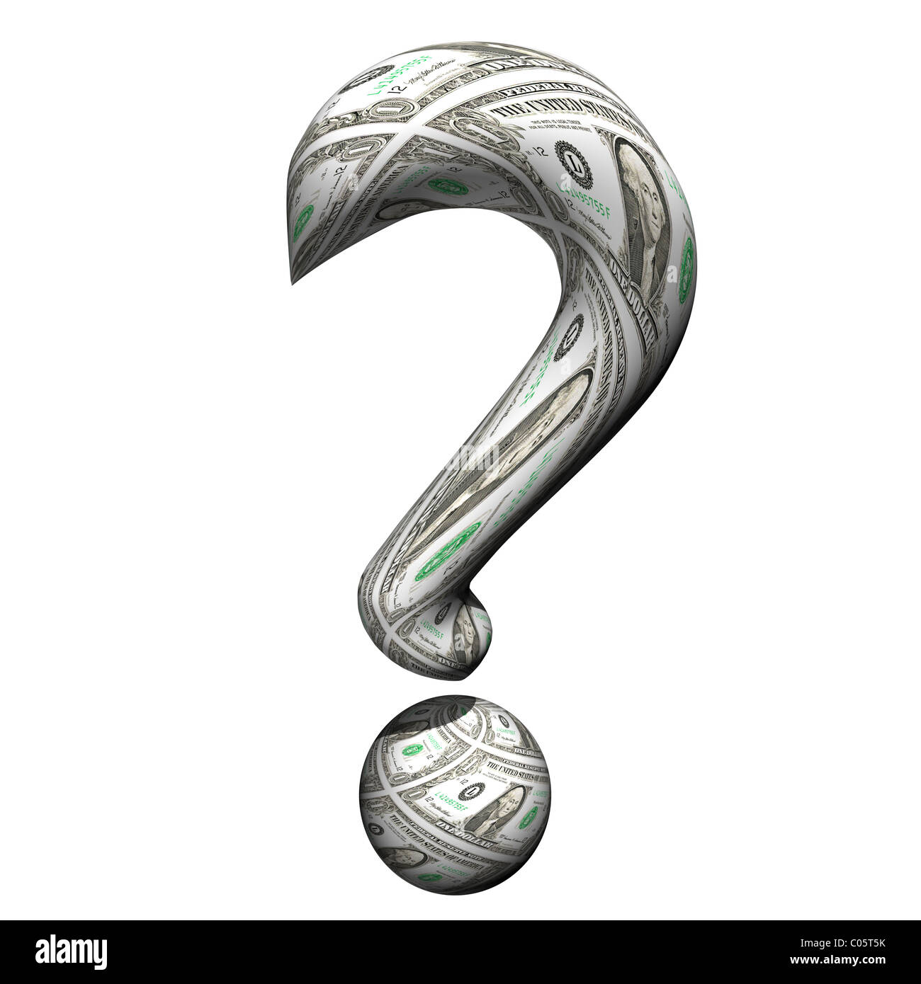Dollar question mark, 3d, a white background Stock Photo - Alamy