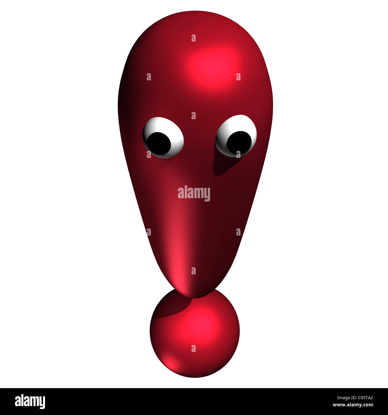 Exclamation mark with eyes, 3d, a white background Stock Photo - Alamy