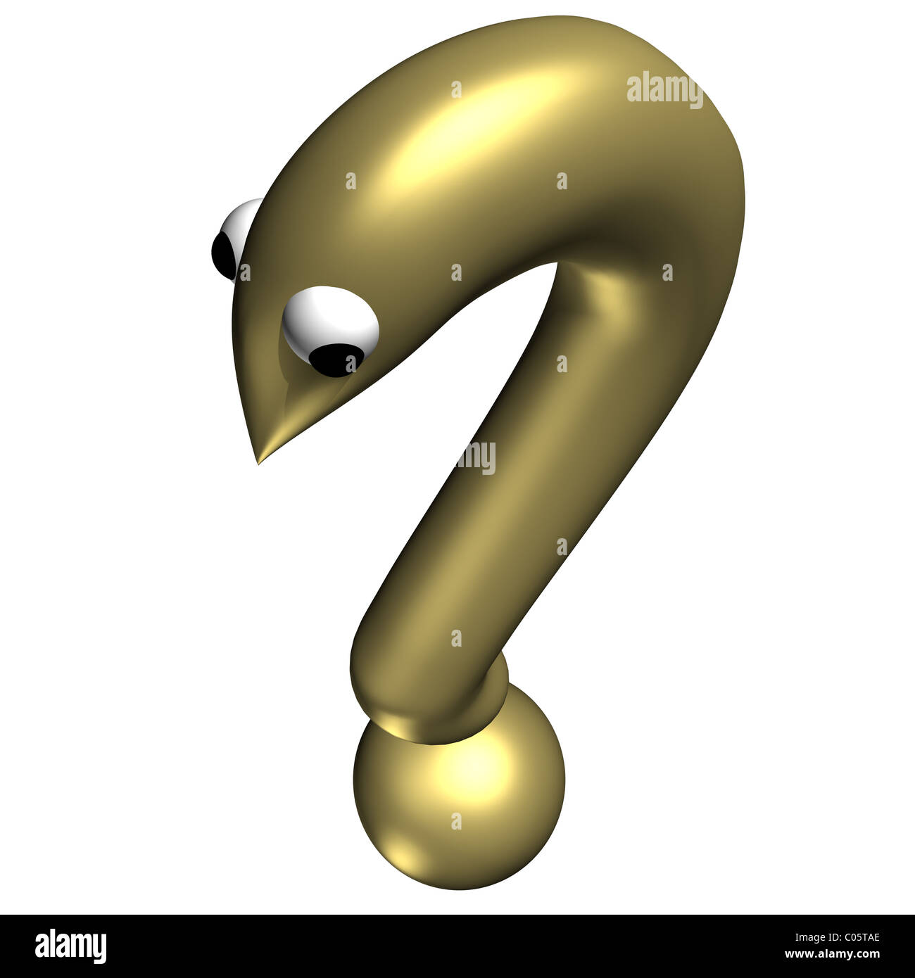 Question mark with eyes, 3d, a white background Stock Photo - Alamy