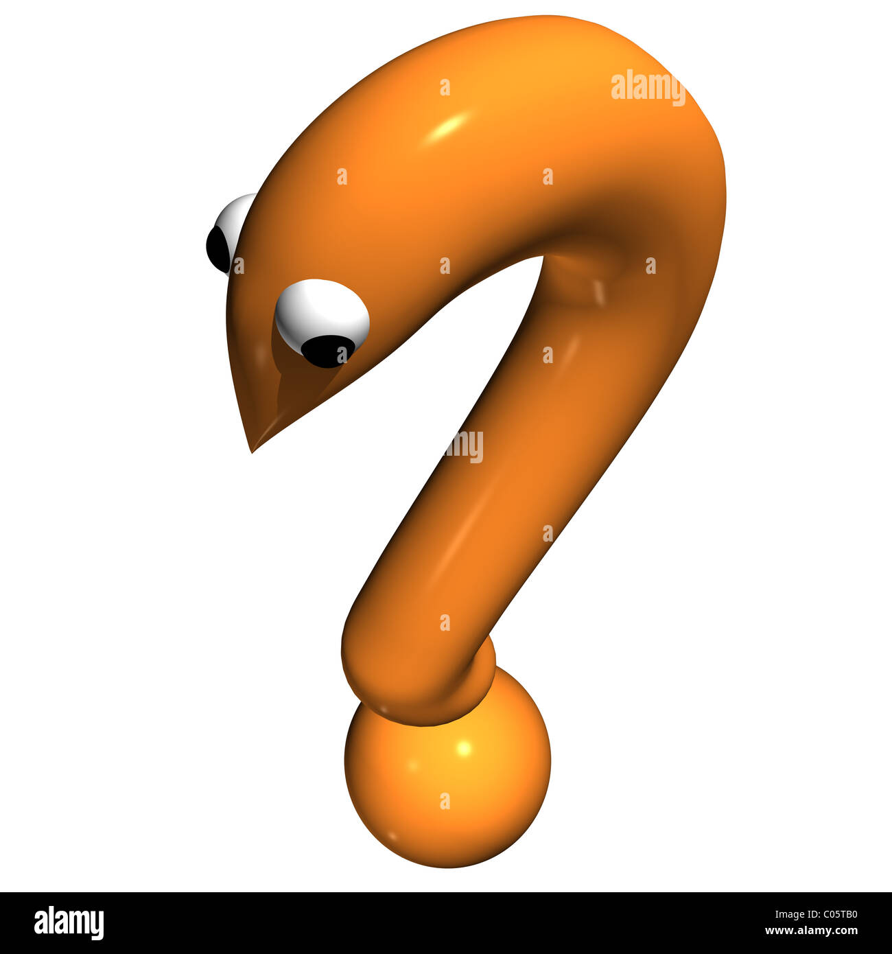 Question mark with eyes, 3d, a white background Stock Photo - Alamy