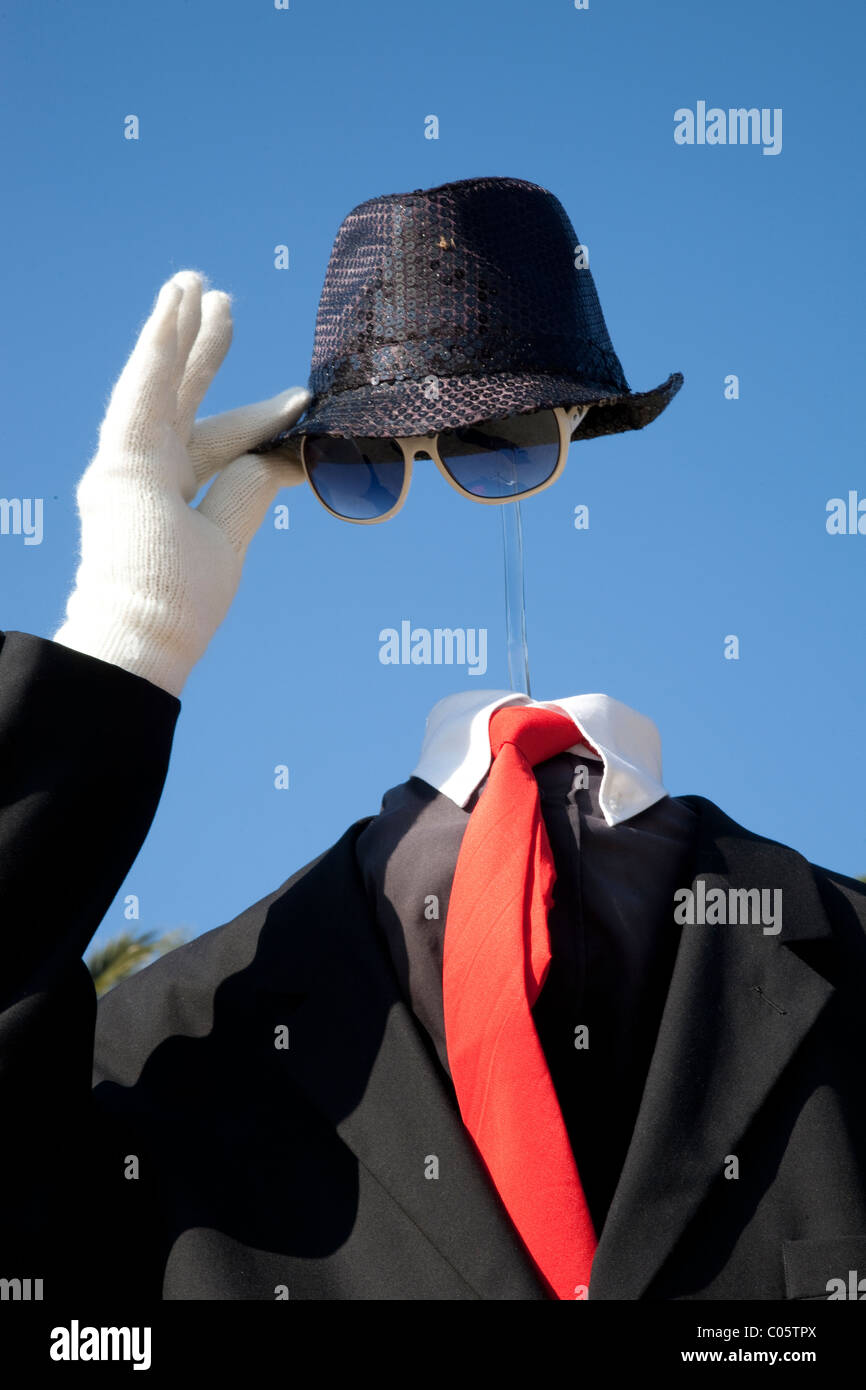 Invisable Man in a Suit against Blue Sky Background Stock Photo - Alamy
