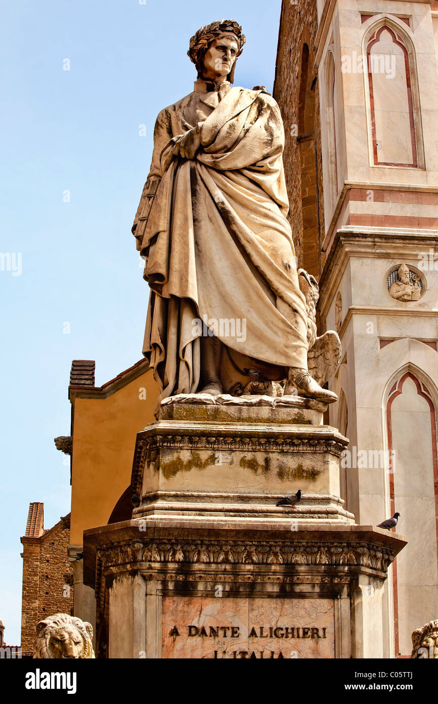 Dante Statue, Basilica of Santa Croce,Cathedral Florence Italy Horse ...