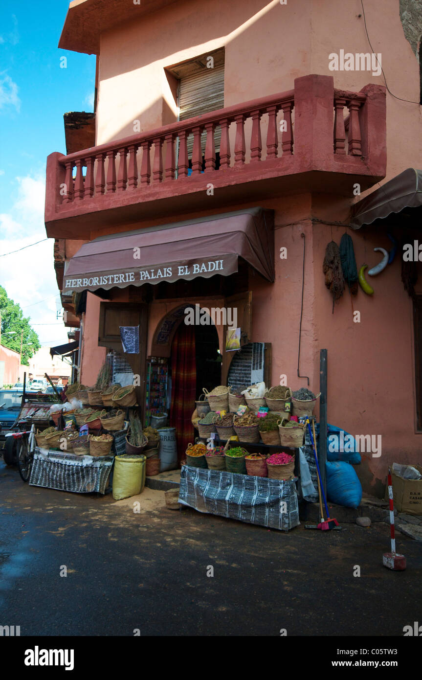 Street buildings Marrakech Marrakesh Morocco Stock Photo - Alamy