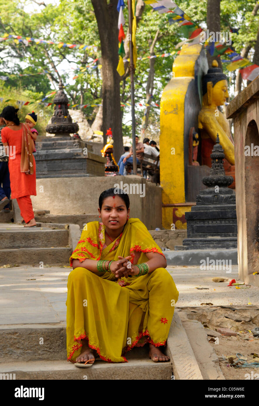 nepalese lady at buddhist shrine , peoples lives ( the nepalis ) , life ...