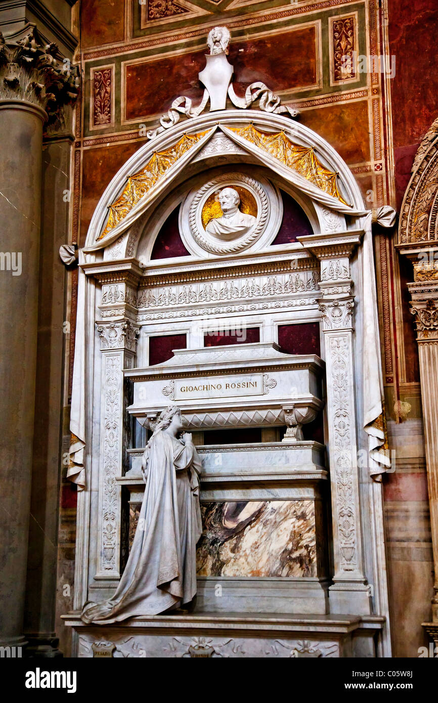 Rossini Tomb Bust Statues Basilica Santa Croce Cathedral Florence Italy ...