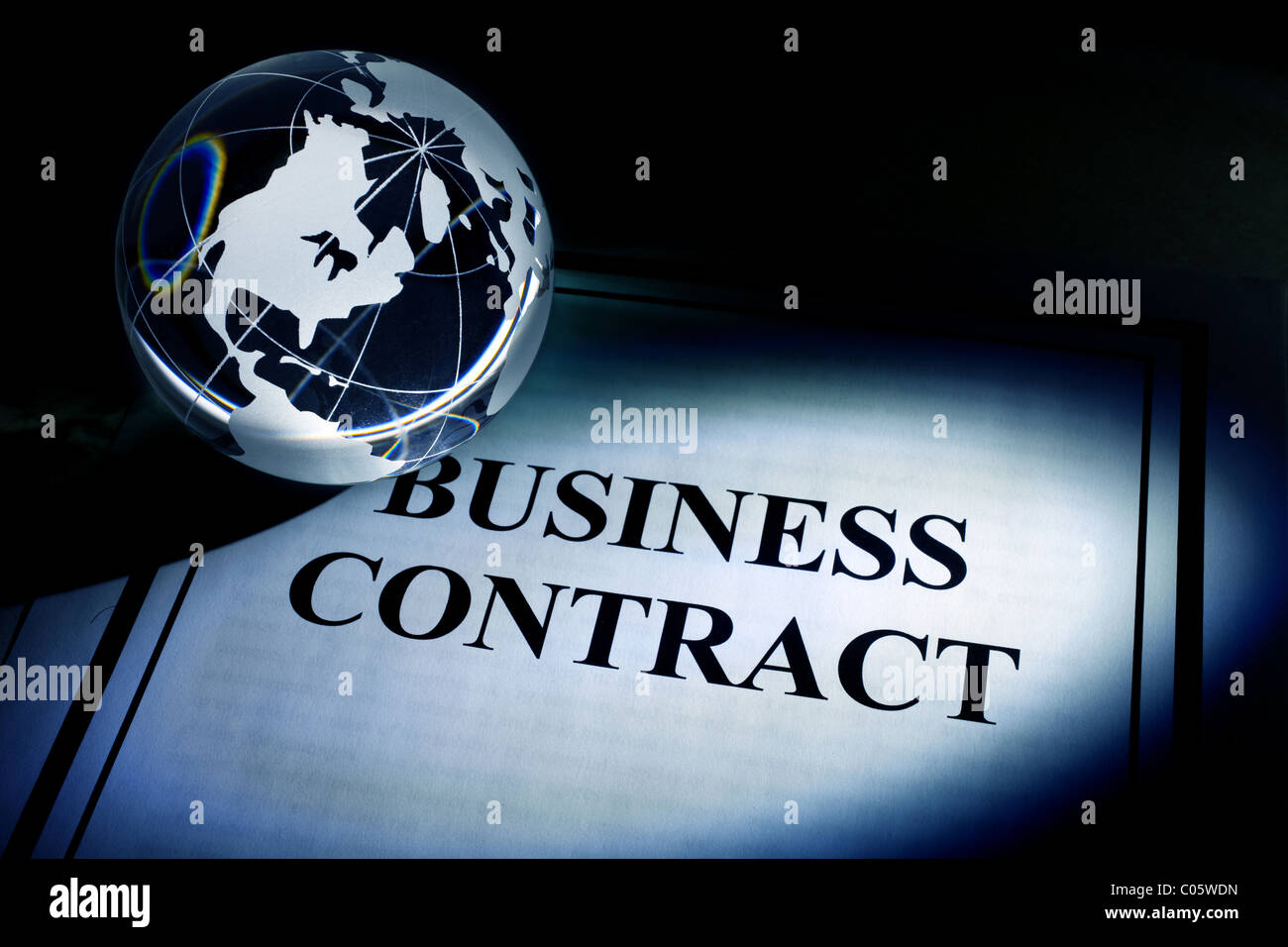 Globe and Business Contract, concept of Global Business Stock Photo - Alamy