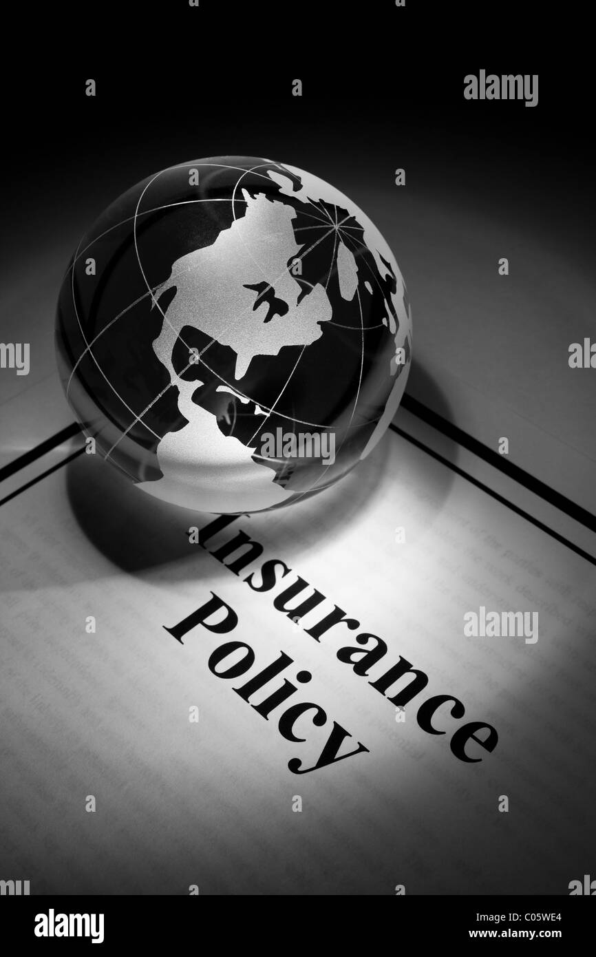 Globe and Insurance Policy, concept of Global Business Stock Photo - Alamy