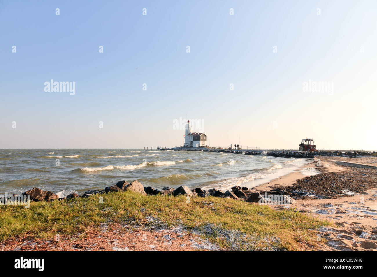 Beautiful beach lighthouse in marken hi-res stock photography and ...