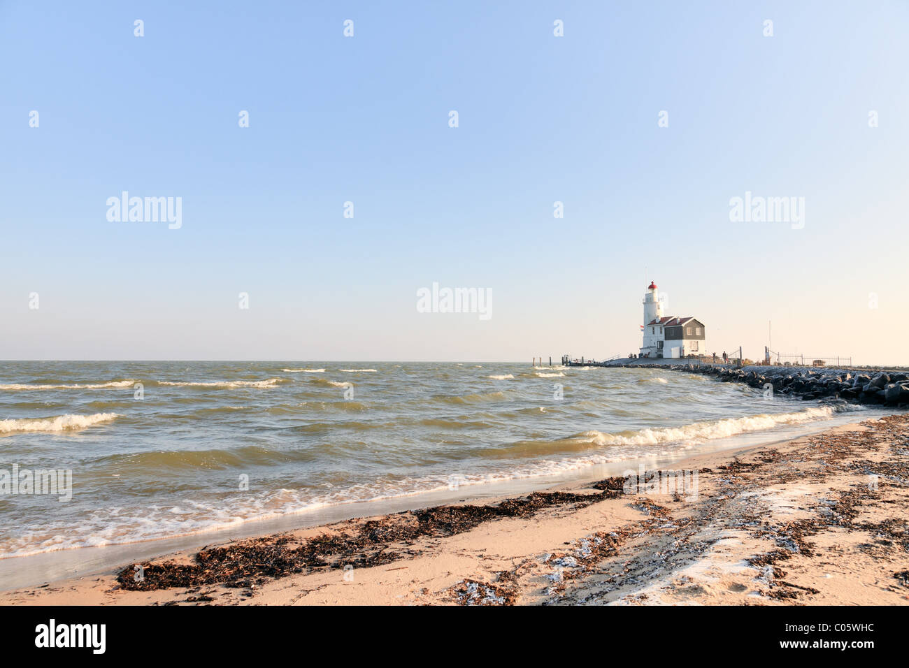 Beautiful beach lighthouse in marken hi-res stock photography and ...