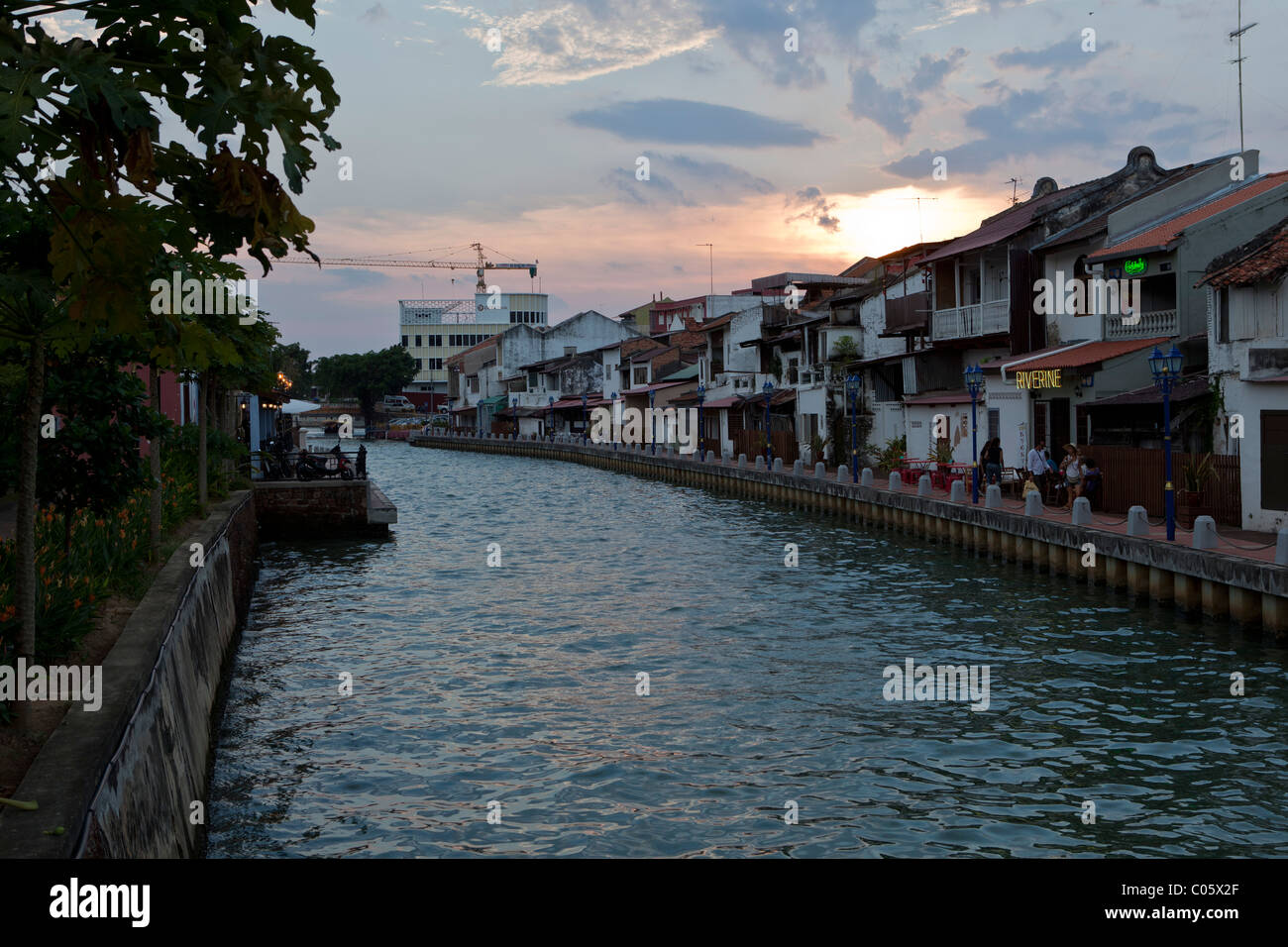 Sungai Melaka (Malacca River) at Sunset Stock Photo - Alamy