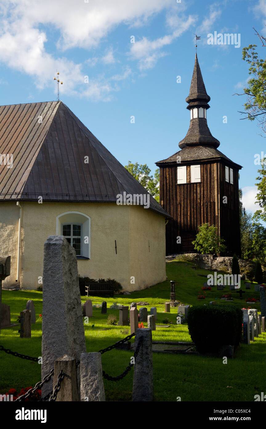Church with separate bell tower, Trosa, Sweden Stock Photo - Alamy