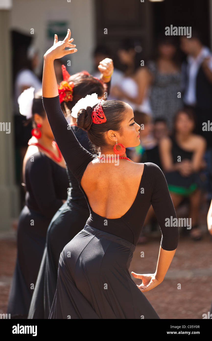 Traditional flamenco dancers during the Festival of San Sebastian in ...