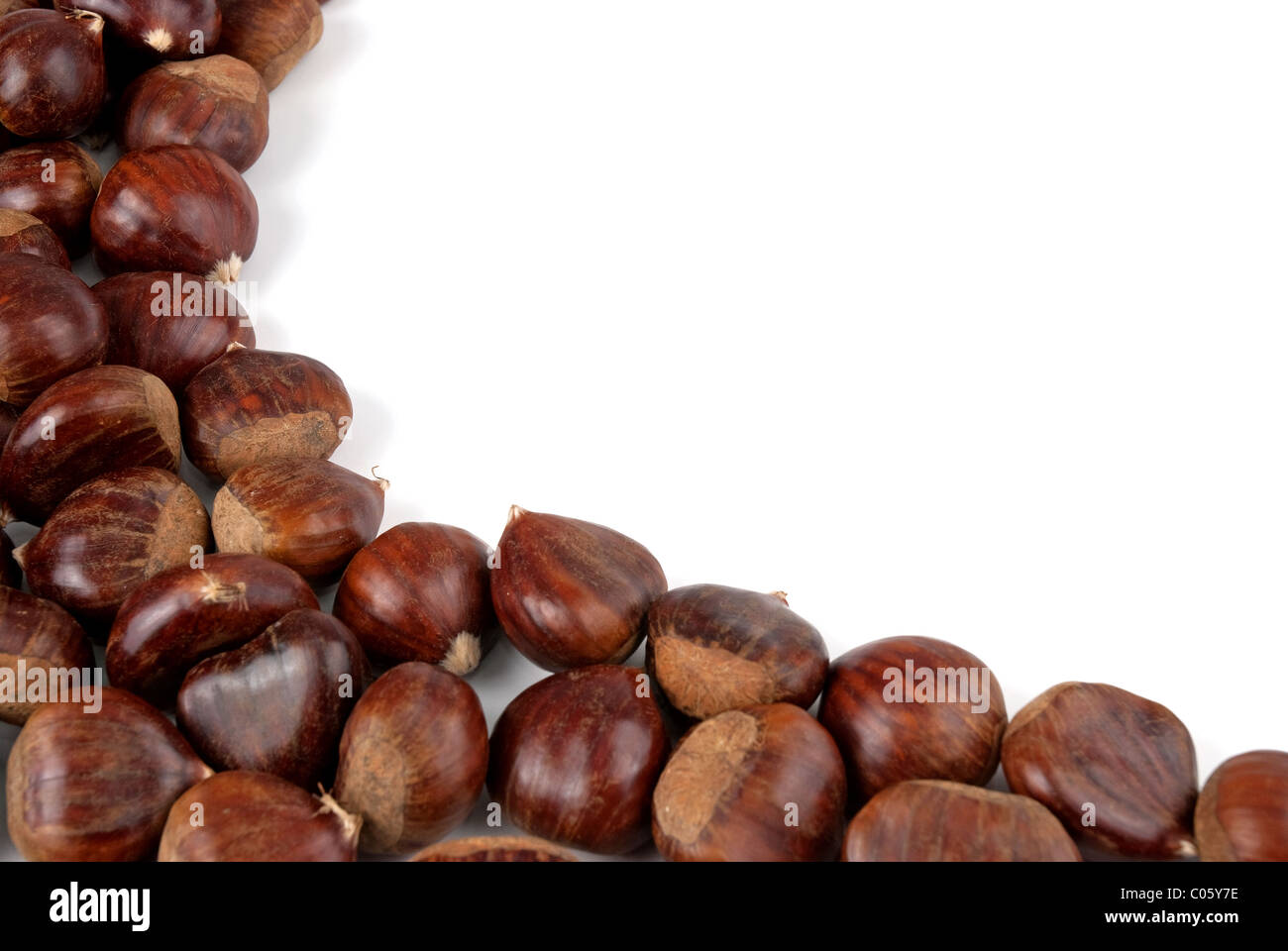 Chestnuts background isolated on white background Stock Photo - Alamy