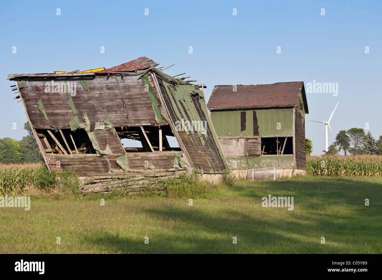 Wonky Tobacco Kiln. The elements have wreaked havoc on a pair of old ...