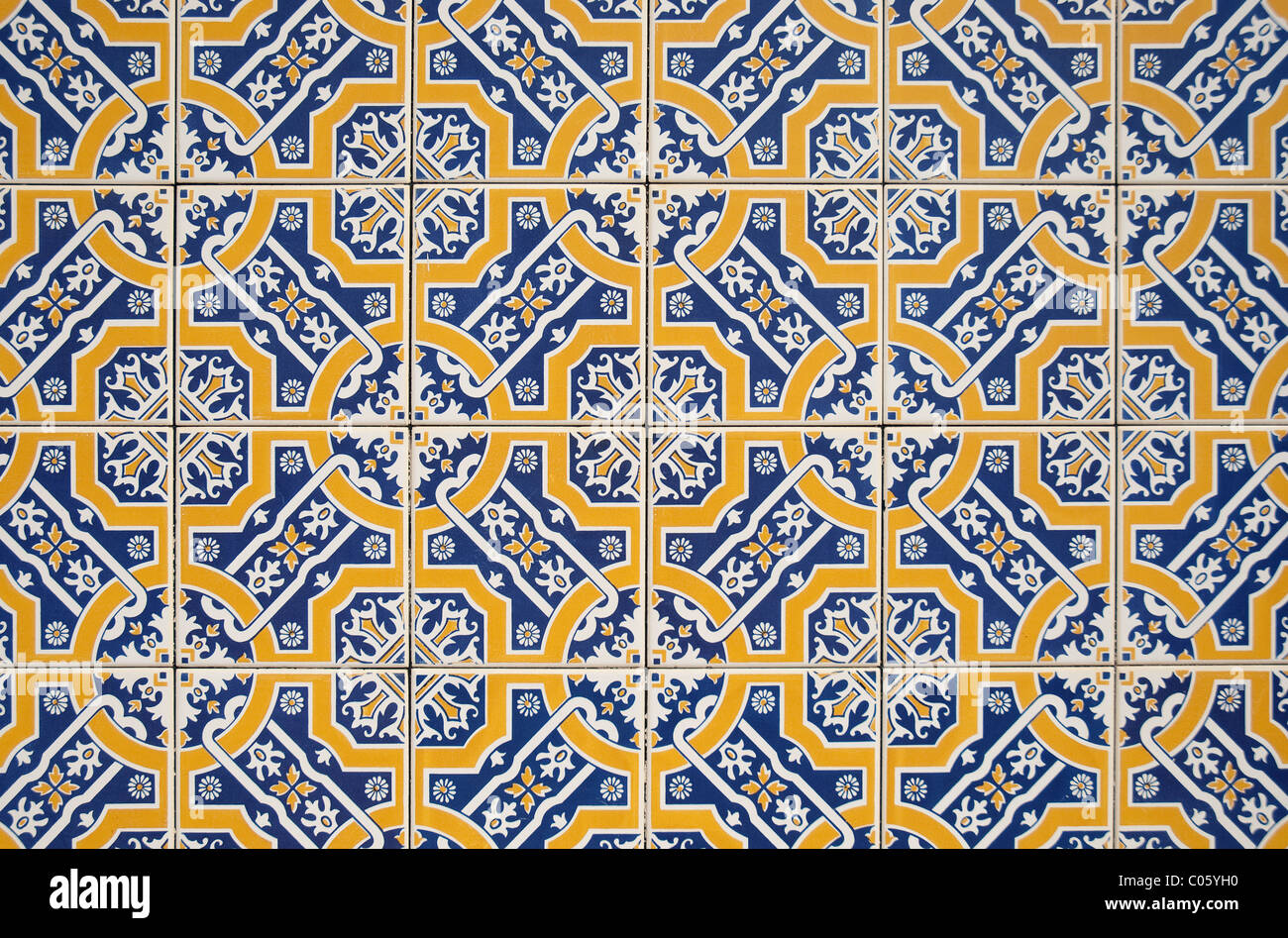 Traditional Portuguese azulejos - painted ceramic tilework Stock Photo ...