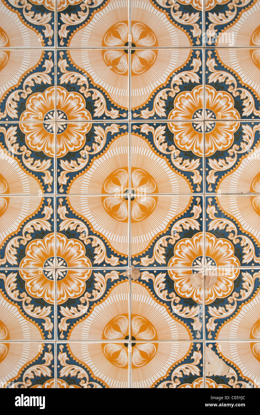 Traditional Portuguese azulejos - painted ceramic tilework Stock Photo ...