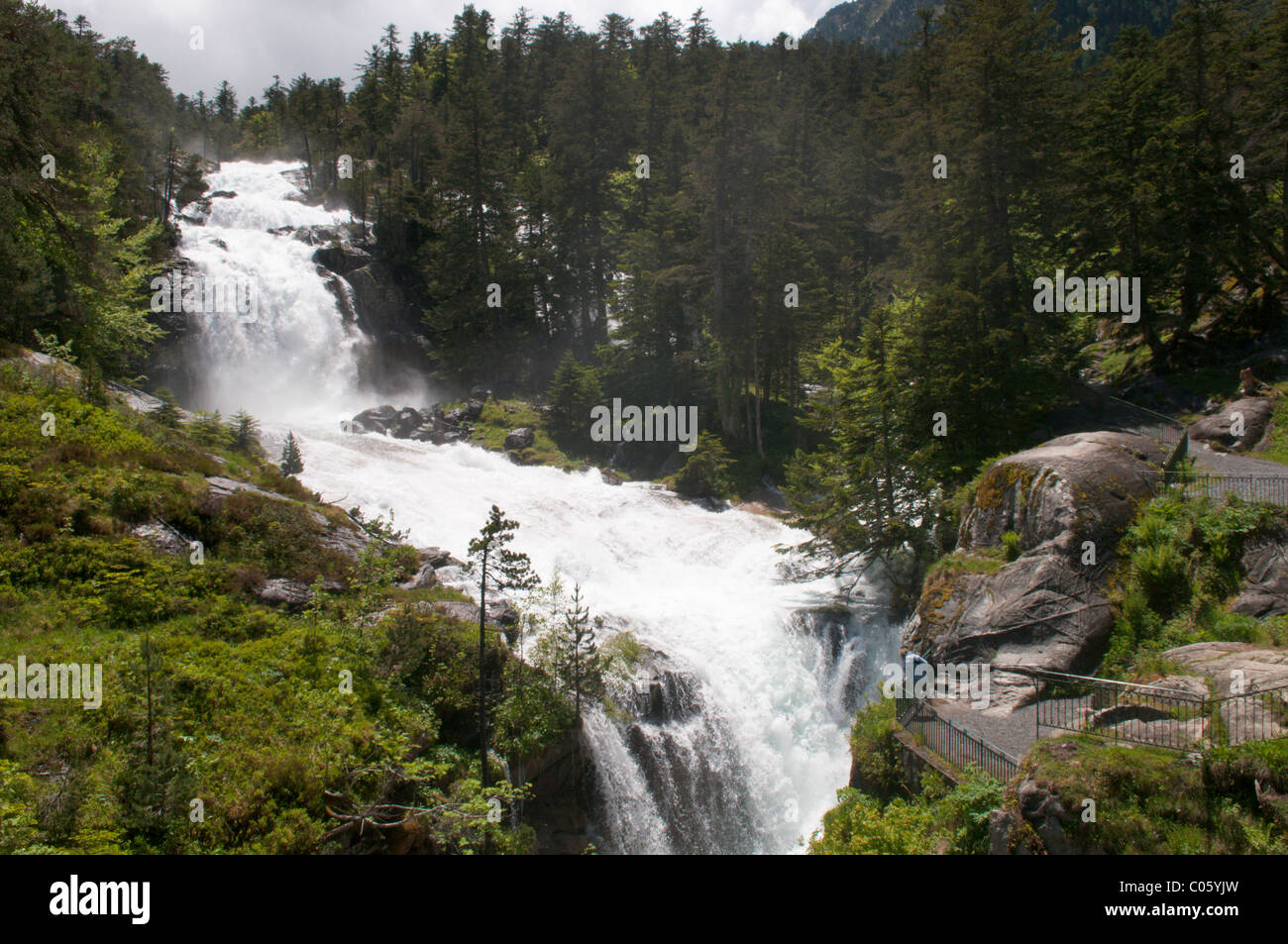 Waterfalls at Pont d'Espagne. Near Cauterets. Park National des ...