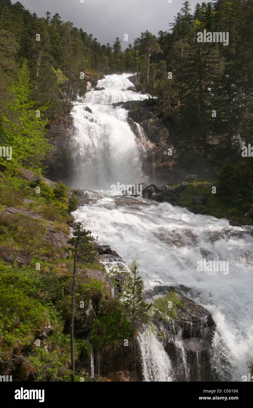Waterfalls at Pont d'Espagne. Near Cauterets. Park National des ...