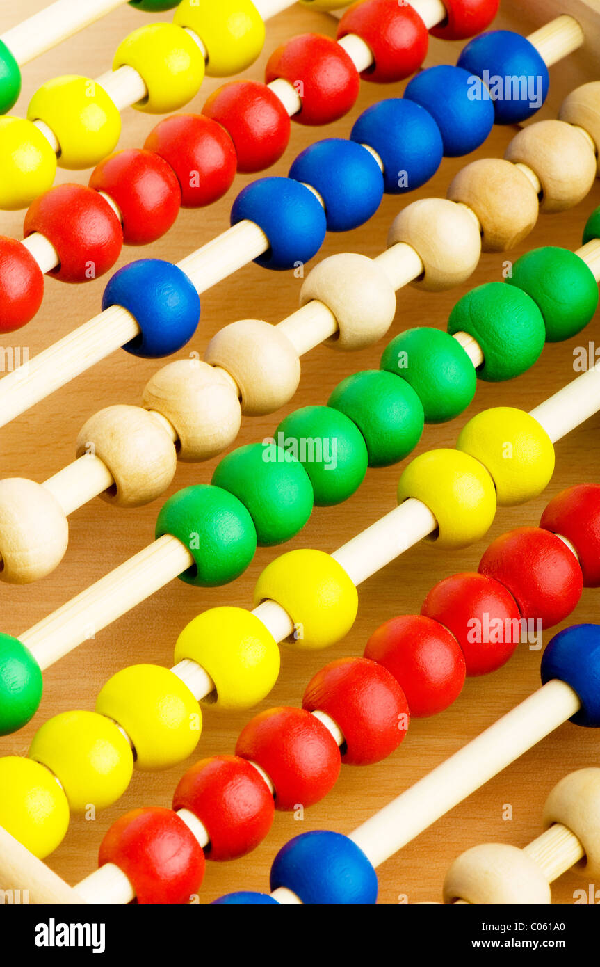 Education concept - Abacus with many colorful beads Stock Photo - Alamy