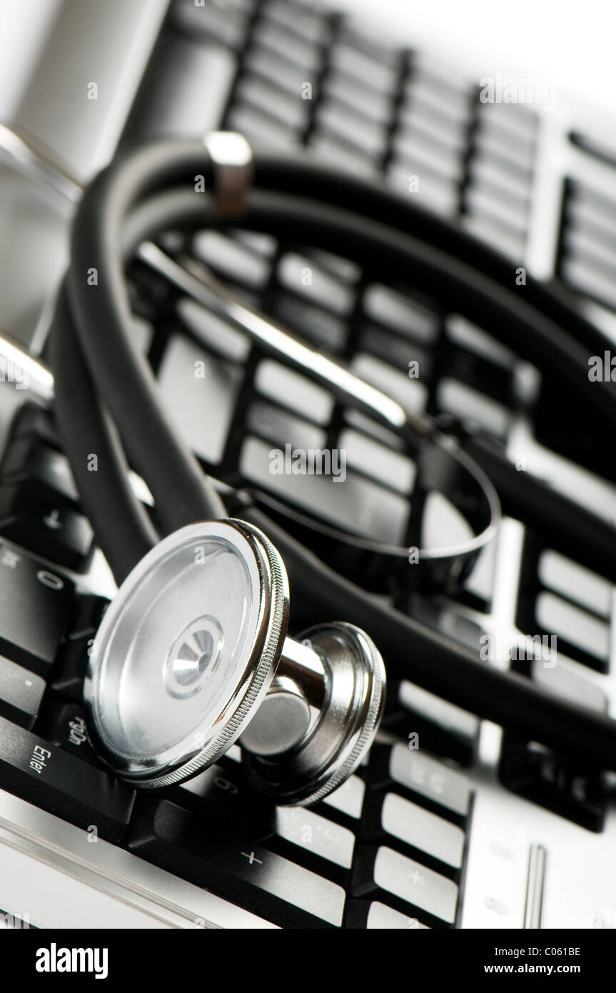 Stethoscope keyboard illustrating concept hi-res stock photography and ...