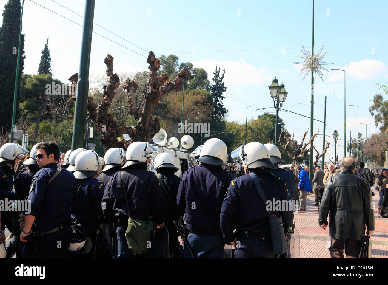 europe greece athens riot police during an anti government rally Stock ...