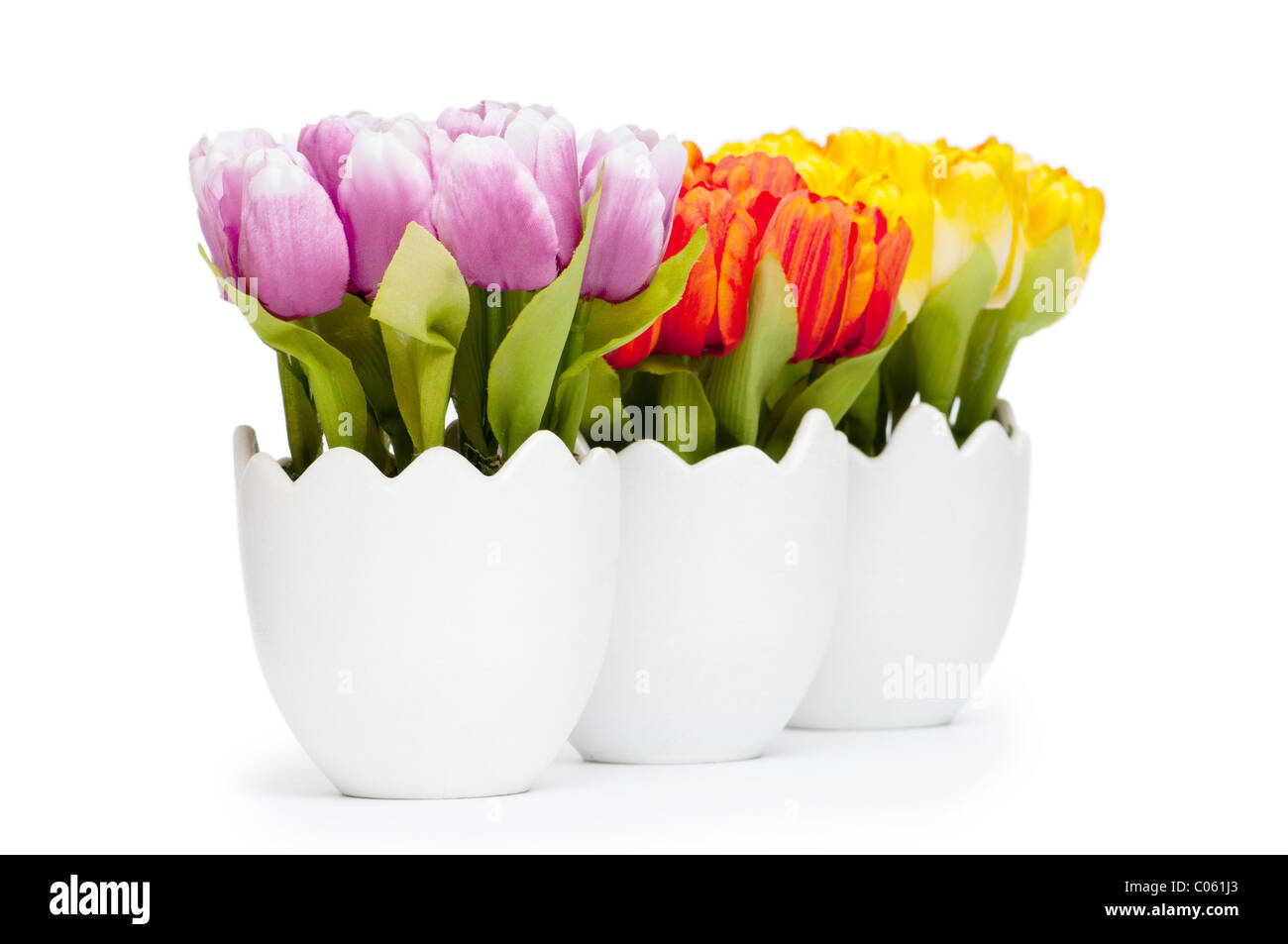 Tulips in flowers pot Cut Out Stock Images & Pictures - Alamy
