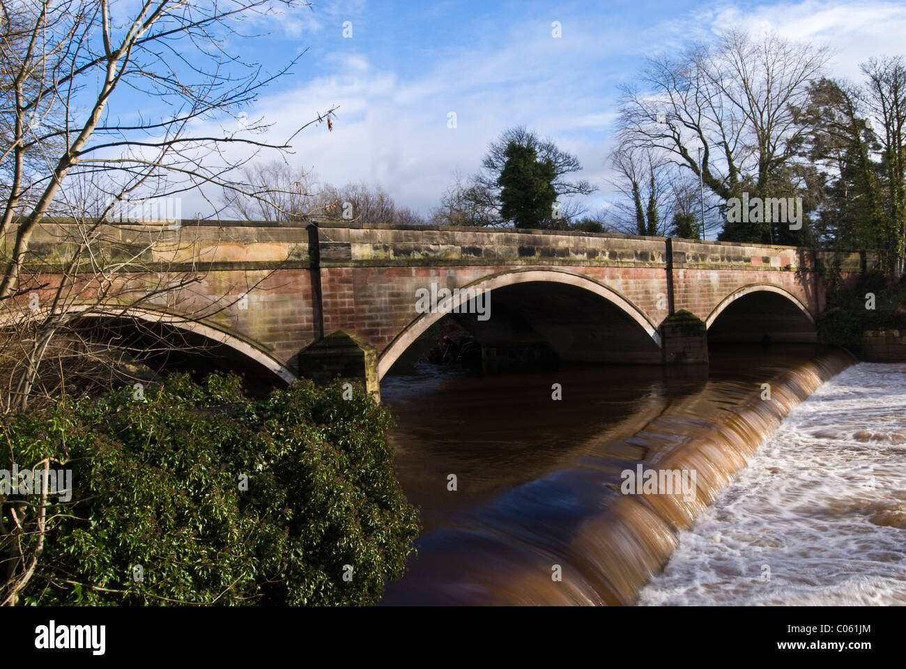 the river goyt weir at otterspool near stockport cheshire Stock Photo ...