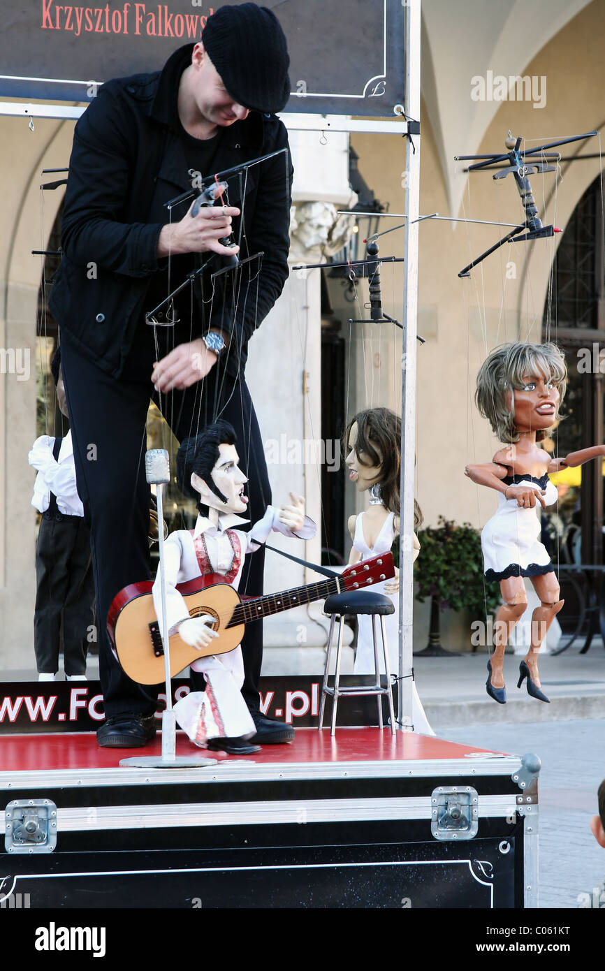 Puppet show in a Krakow market square. Poland Stock Photo - Alamy