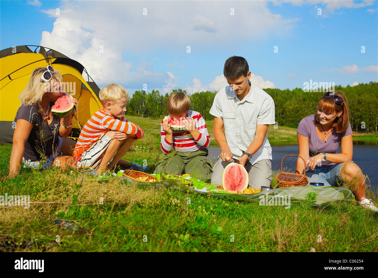 Expression family camping hi-res stock photography and images - Alamy