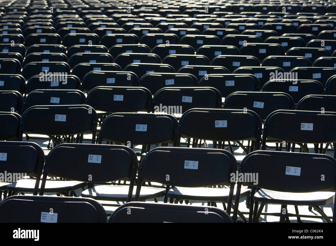 Rows of seats, open-air Stock Photo - Alamy