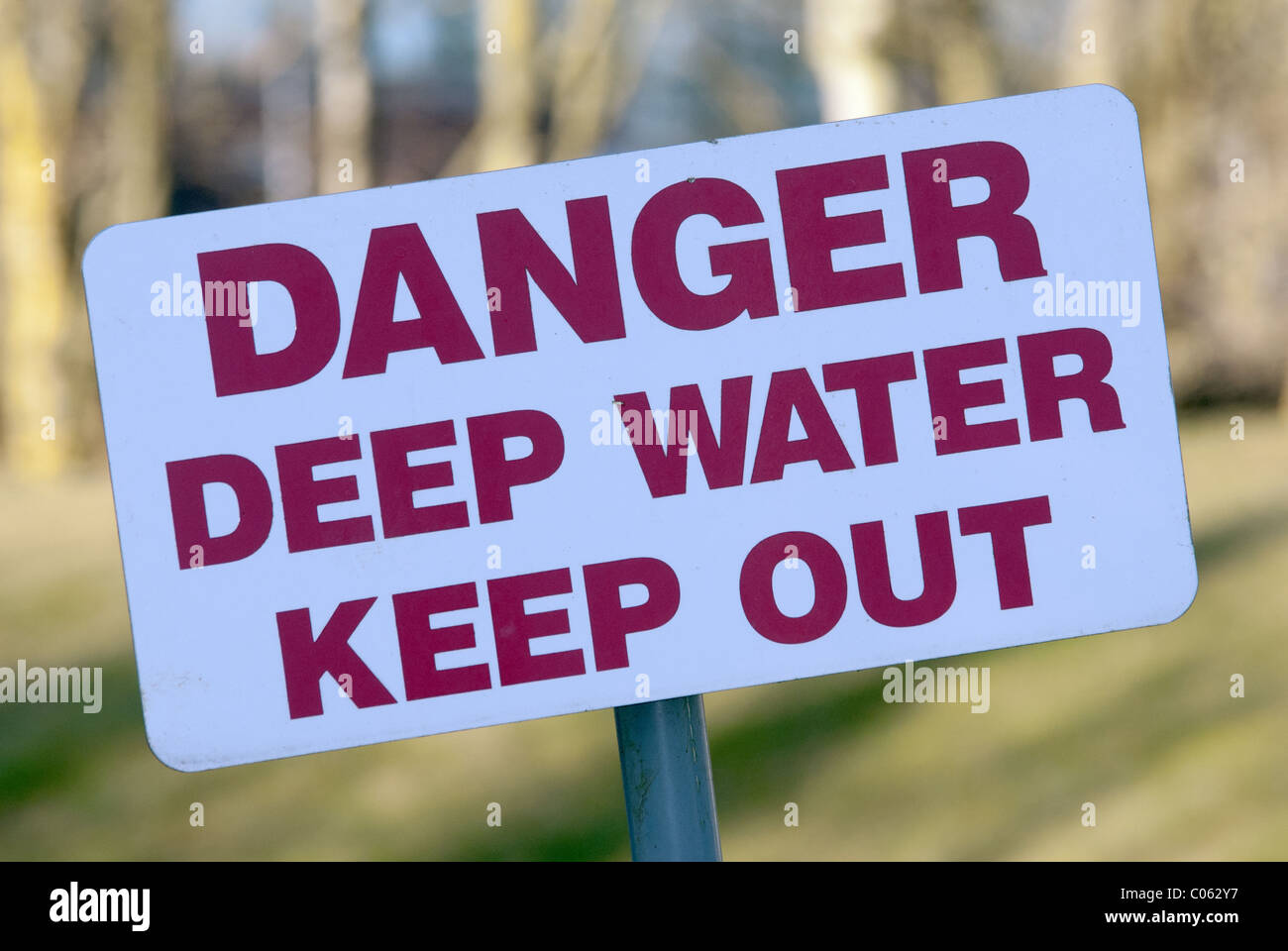 Deep water warning sign in hi-res stock photography and images - Alamy