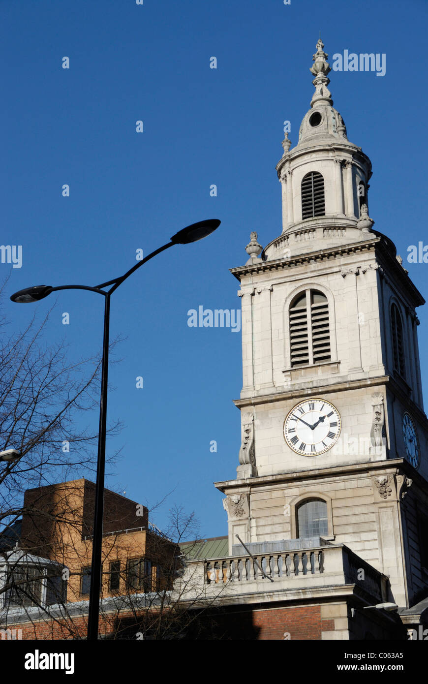 St Botolph-without-Bishopsgate church clock tower, Bishopsgate, London ...